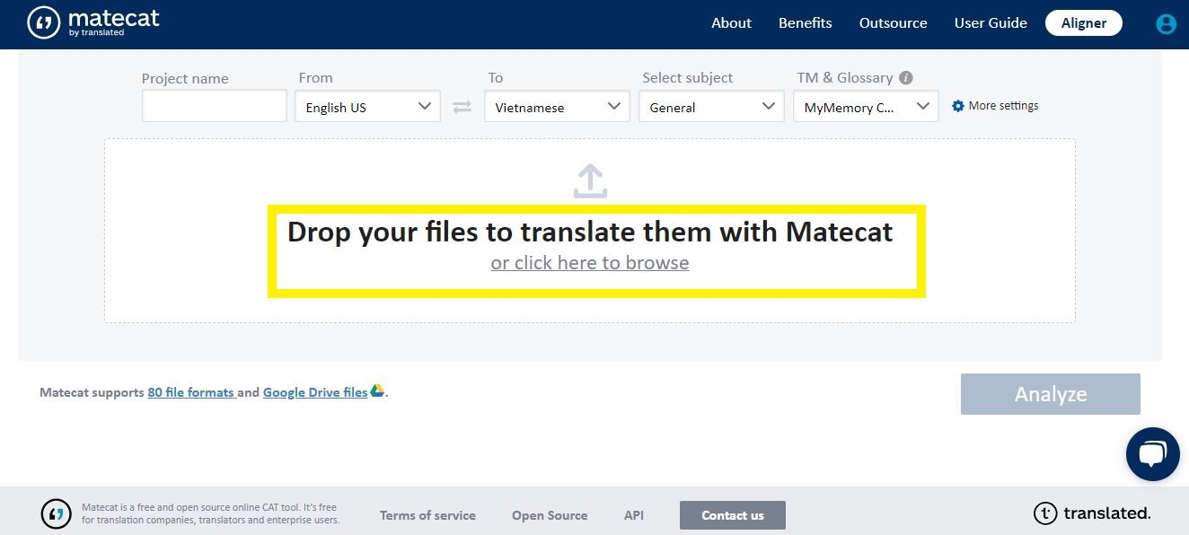 MateCat - Công cụ dịch thuật trực tuyến hoàn toàn miễn phí